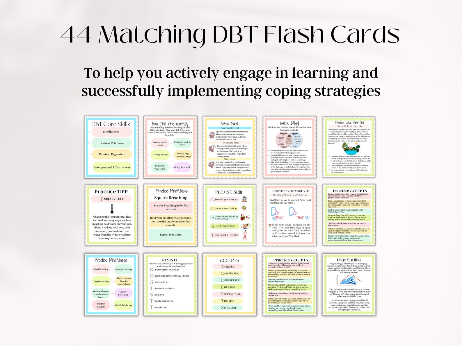 DBT Cheat Sheet, DBT Skills, Dbt Flash Cards for Teens and Adults, DBT Skill Daily Tracker, Dbt ...