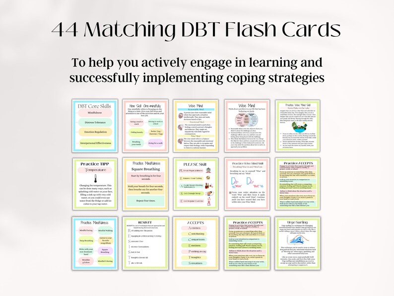DBT Cheat Sheet, DBT Skills, Dbt Flash Cards for Teens and Adults, DBT ...