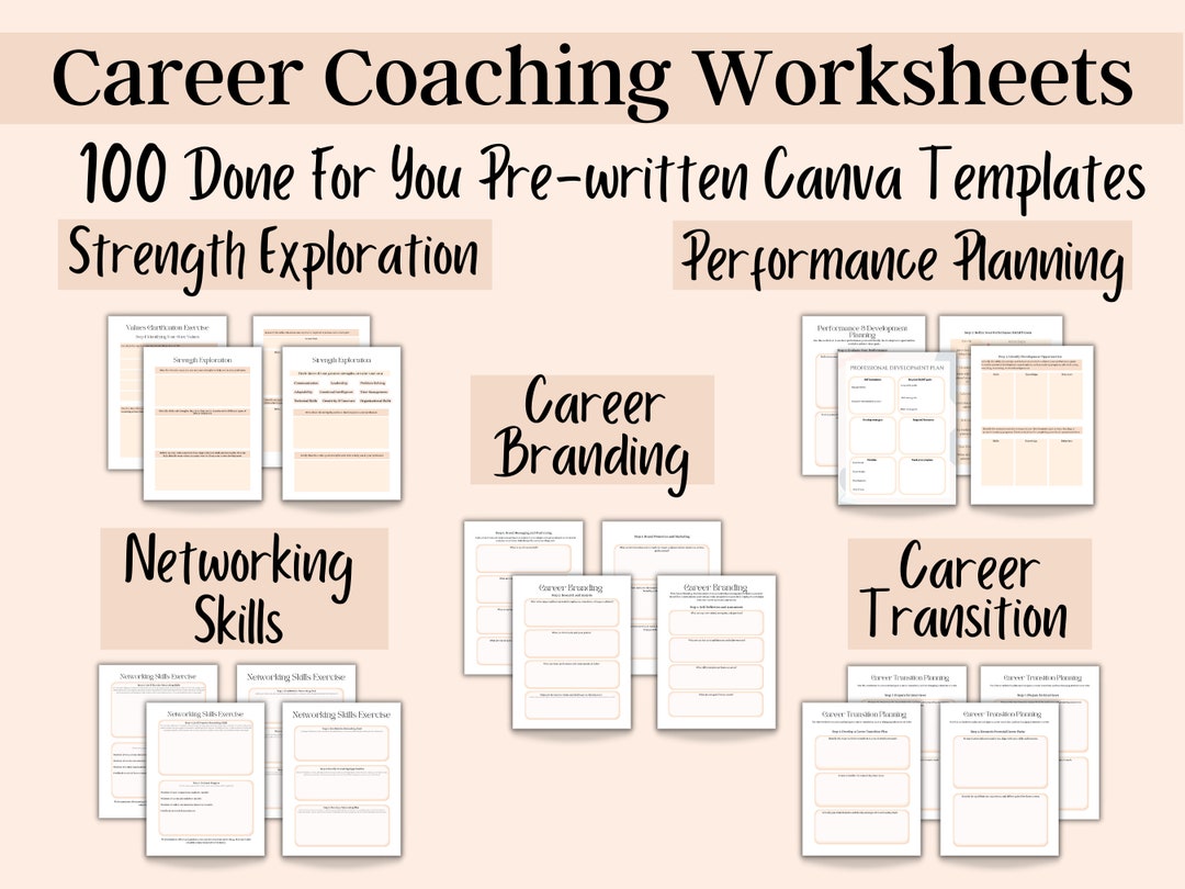 Career Coaching Templates Career Change Workbook Life - Etsy