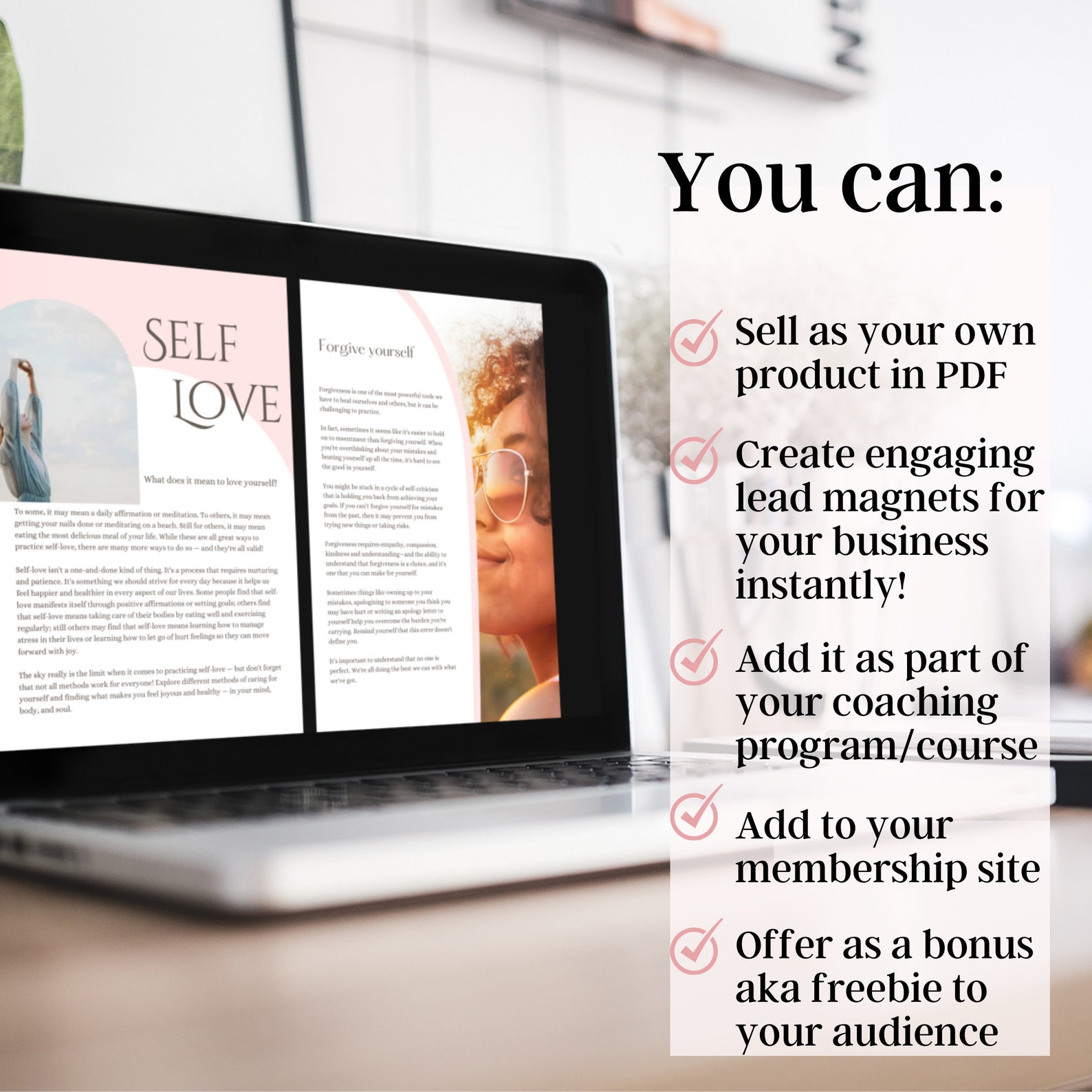 Ebook Template Canva , Self Love Ebook Template , Life Coaching , Self Love Template, Freebie ...