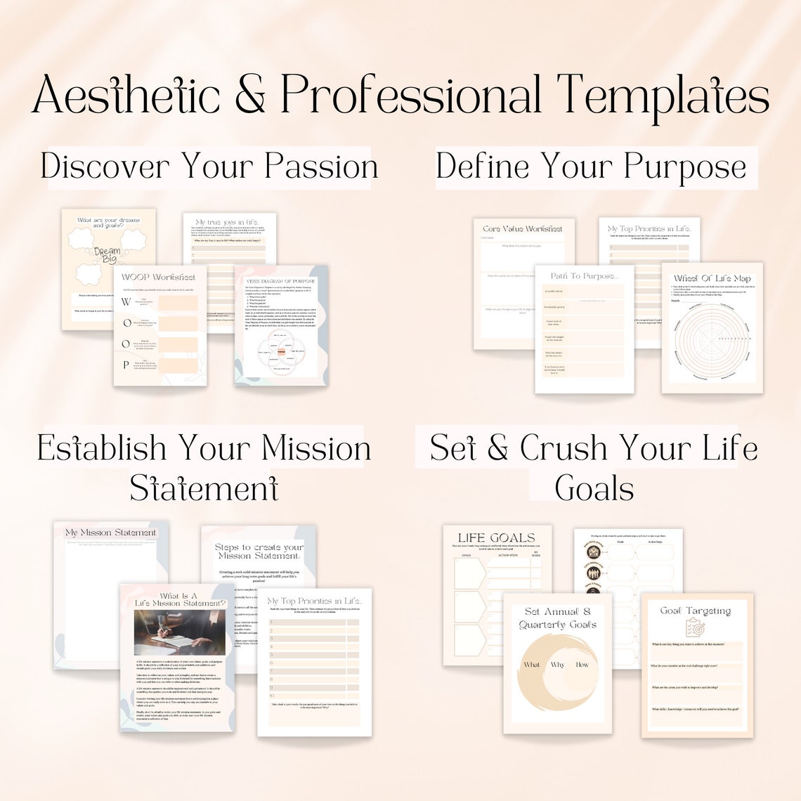 Life Coaching Workbook for Finding Passion Purpose and Goal Setting ...
