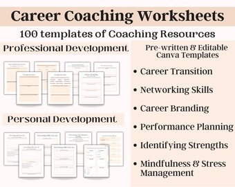 Career Coaching Templates, Career Change Workbook, Life Coaching Bundle ...