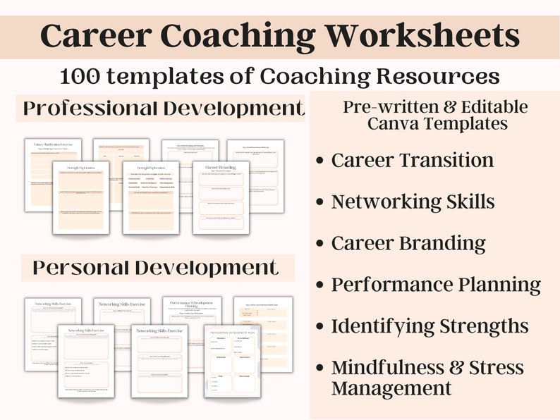 Career Coaching Templates, Career Change Workbook, Life Coaching Bundle ...