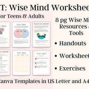 DBT Wise Mind Worksheets, DBT Skills, Therapy Worksheets, Wise Mind ...
