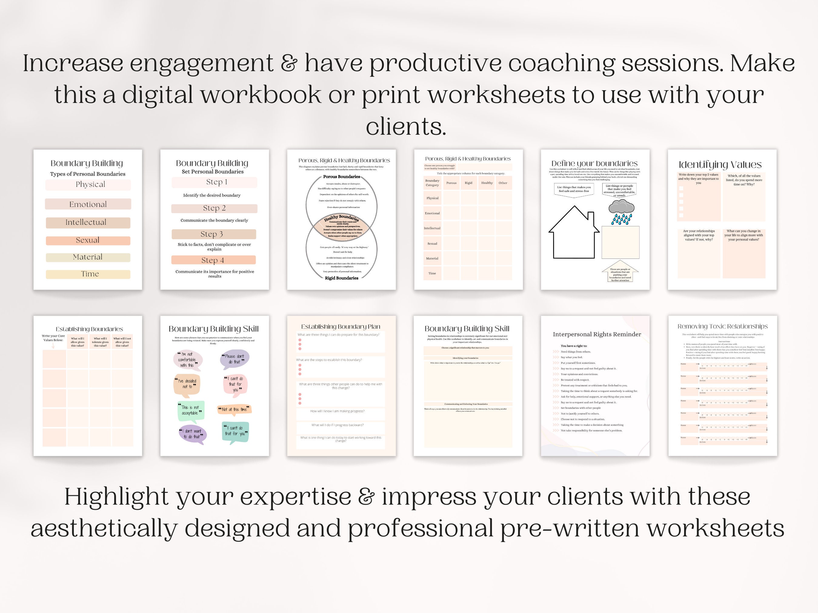 Boundary Building Skill Coaching Worksheets, Relationship Communication ...