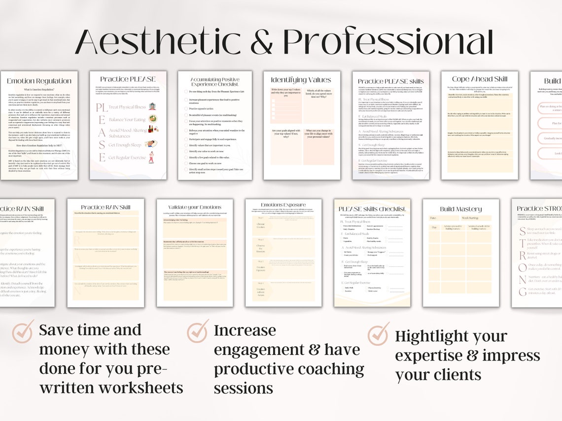 DBT Workbook, DBT Skills, Therapy Worksheets for Emotion Regulation ...