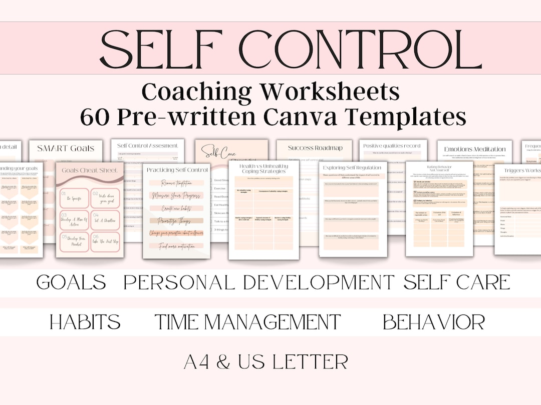 Coaching Worksheets, Self Control Workbook, Self Regulation Life ...