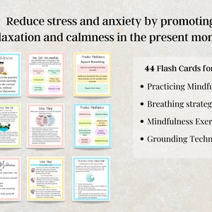 Mindfulness Flash Cards Printable, Anxiety Relief Affirmation Cards ...