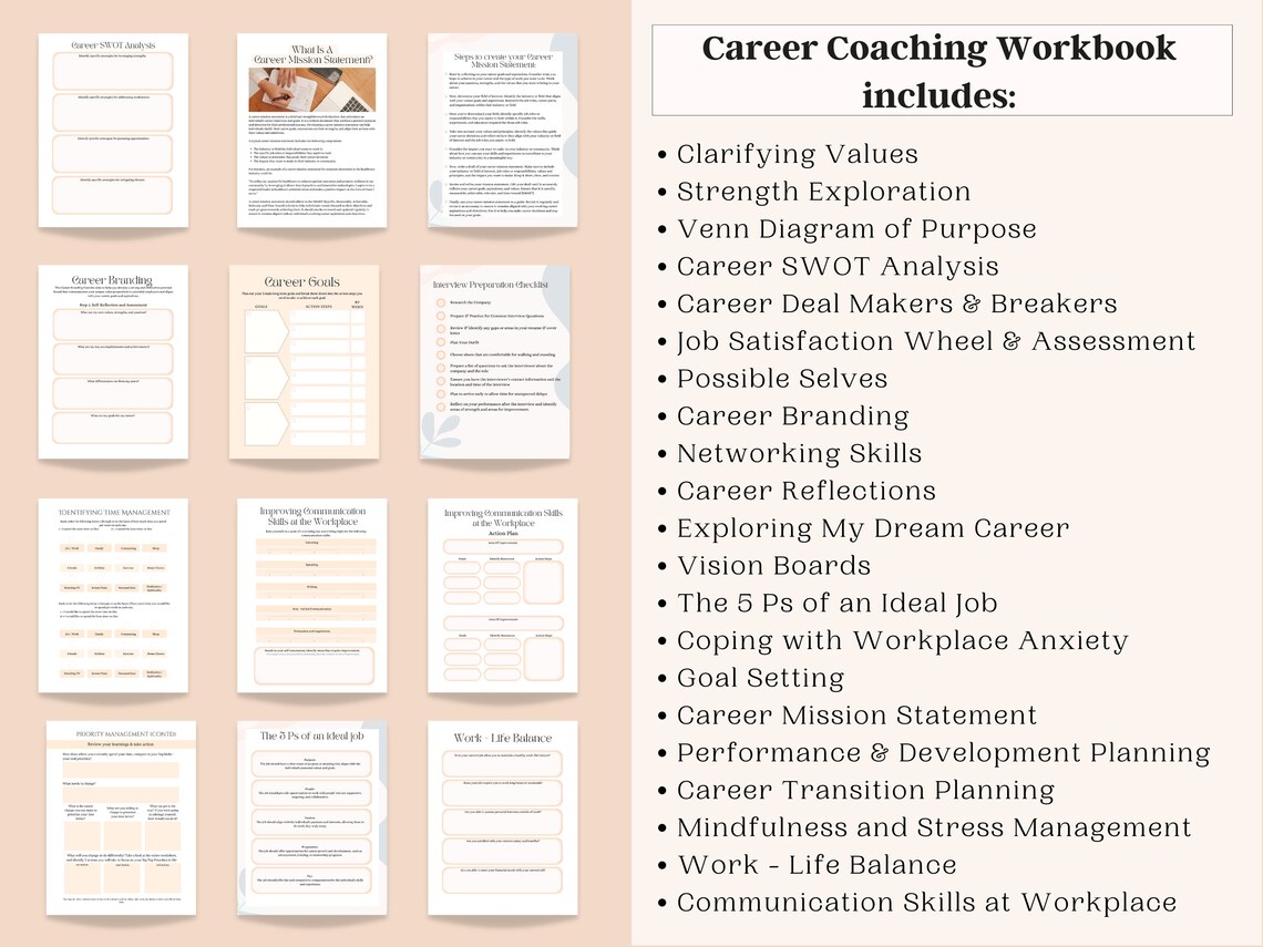Career Coaching Templates, Career Change Workbook, Life Coaching Bundle ...