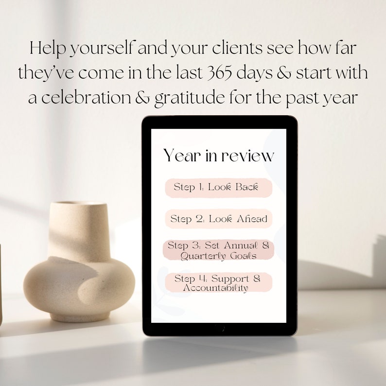 Life Coaching Year in Review Template for Life Coach, Annual Goals ...