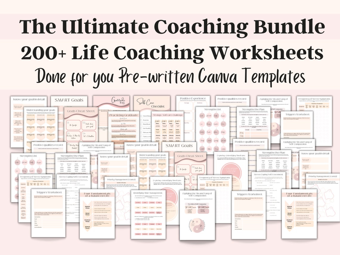 Life Coaching Workbook Self Love Workbook Life Coaching - Etsy