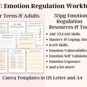 DBT Workbook, DBT Skills, Therapy Worksheets for Emotion Regulation ...