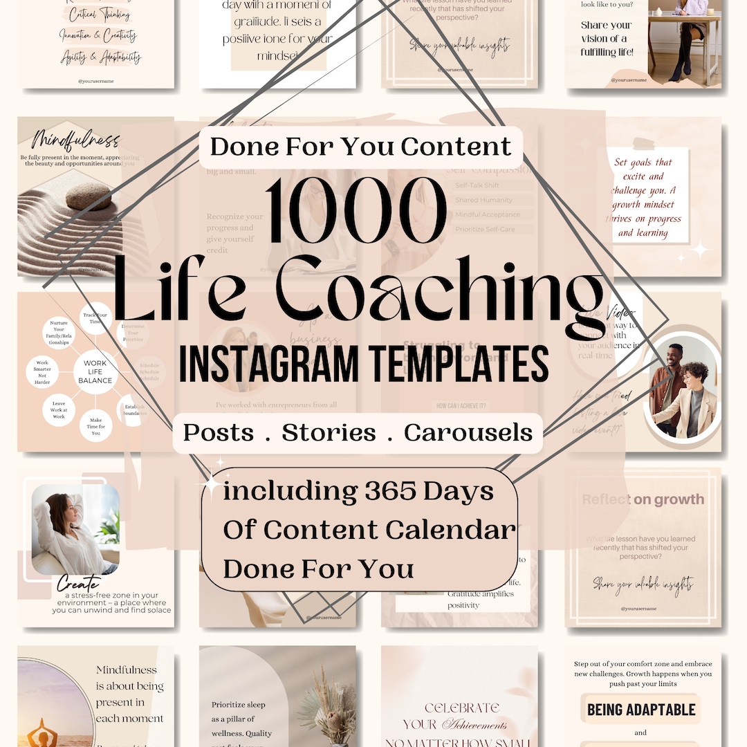 Life Coaching Instagram Templates, Social Media Templates for Life ...