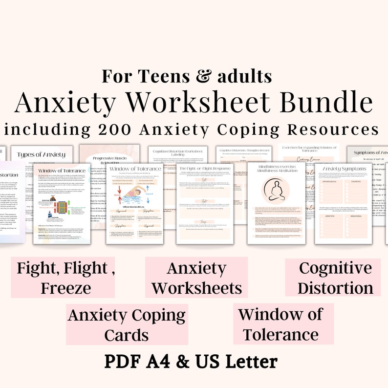 Anxiety Worksheets Anxiety Coping Skills Coaching - Etsy