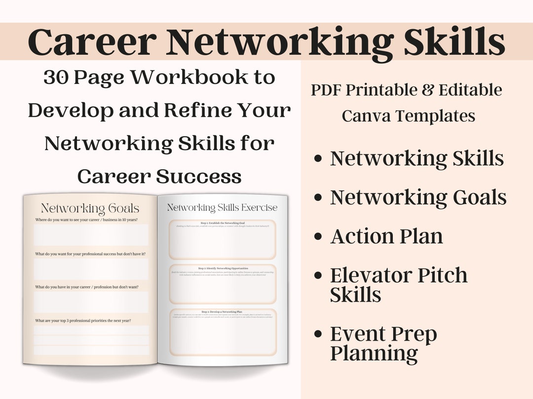 Career Coaching Templates, Career Networking Skills Workbook, Career ...