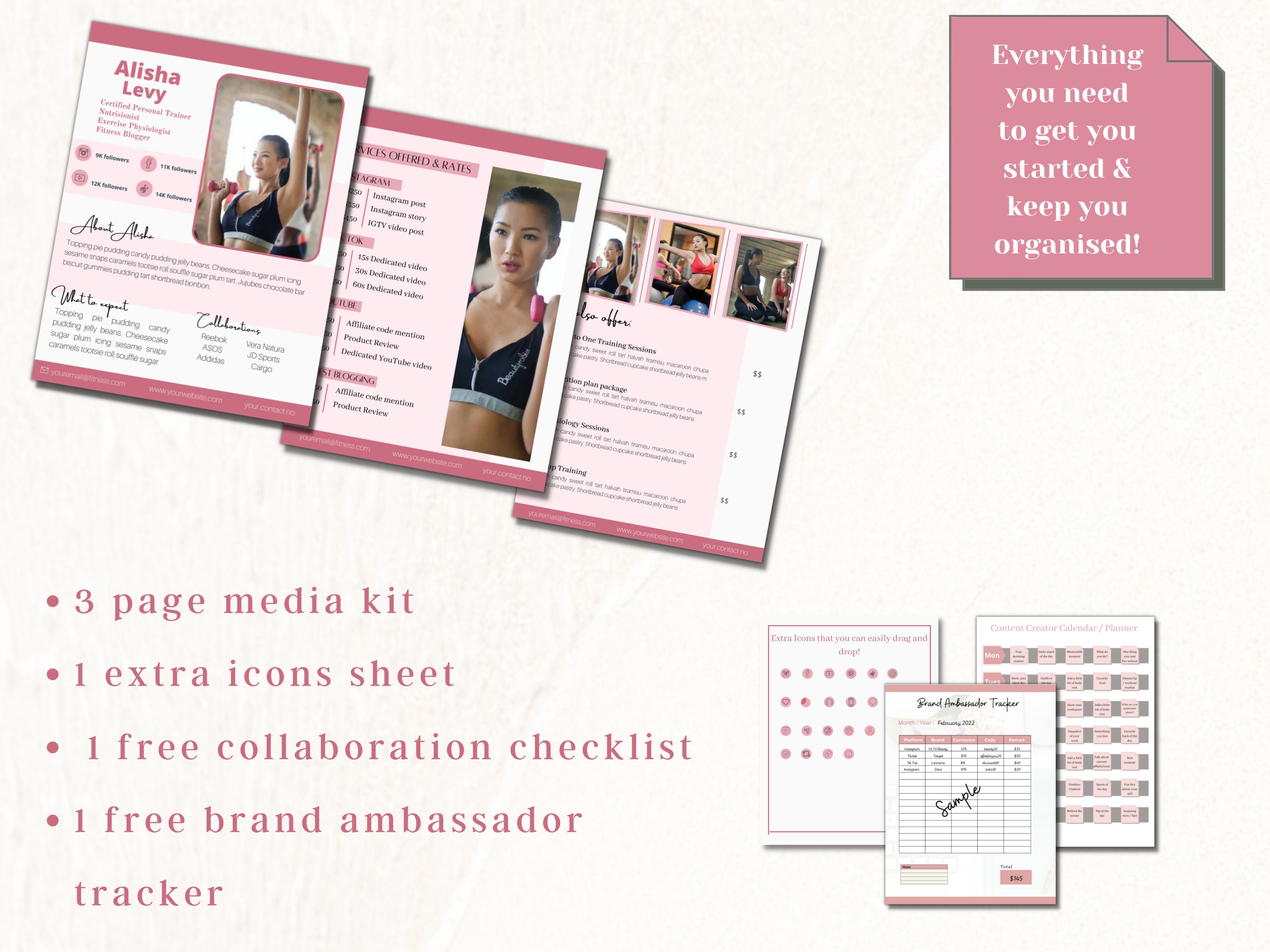 Personal Trainer Media Kit Template, Fitness Trainer Media Kit Template ...