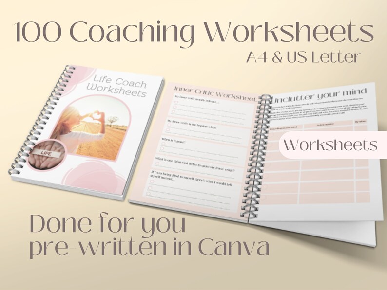 Coaching Worksheets, Self Love Workbook, Life Coaching, Workbook Template, Worksheet Template ...