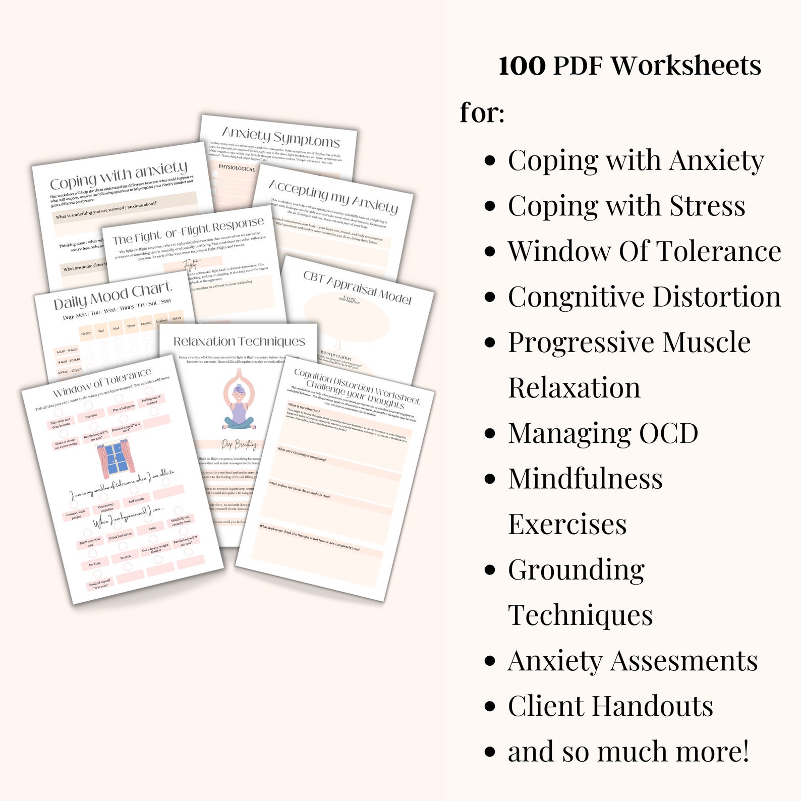 Anxiety Coping Skills Workbook, Anxiety Worksheets for Teens and Adults ...