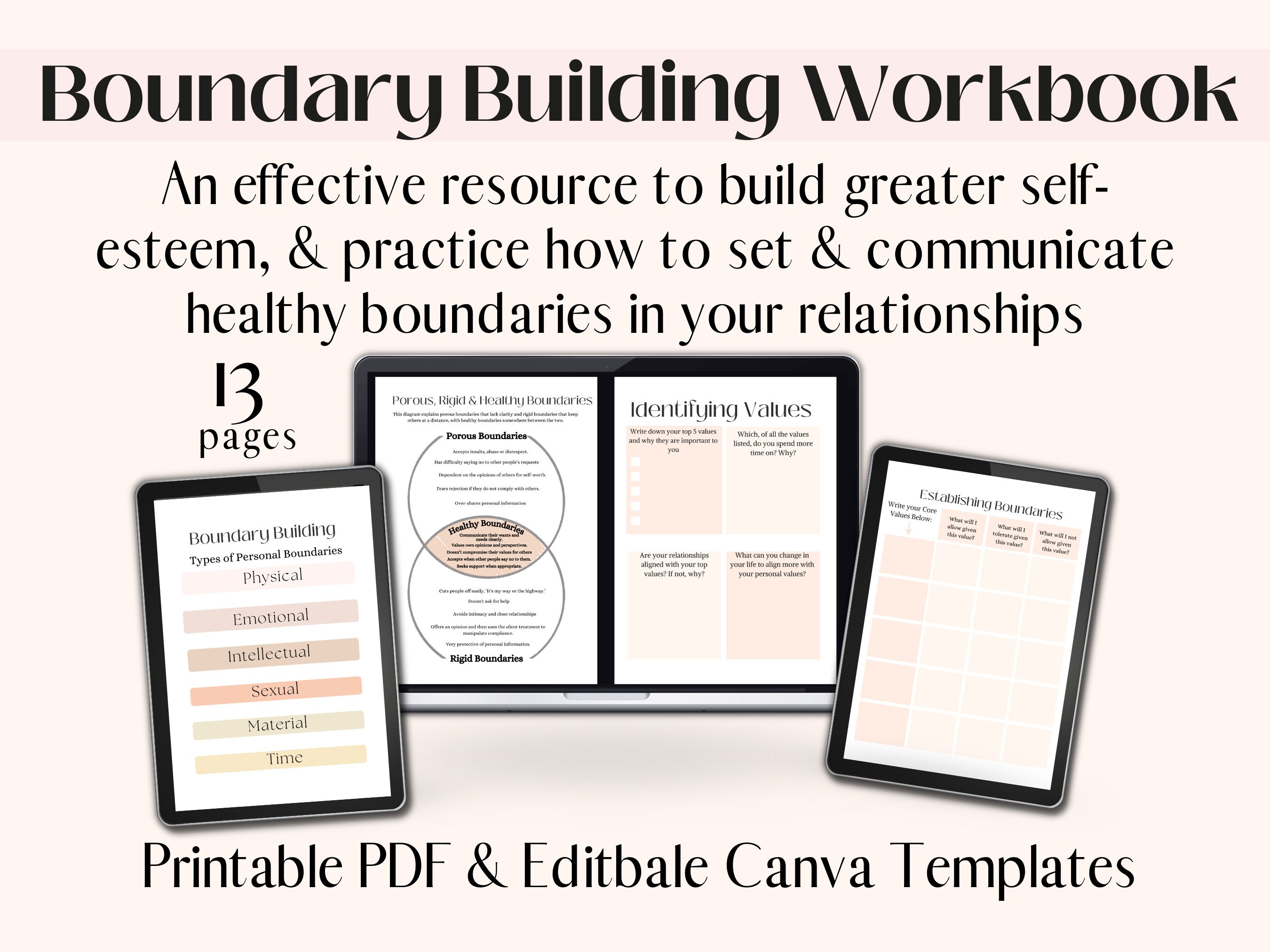 Boundary Building Skill Coaching Worksheets Relationship - Etsy