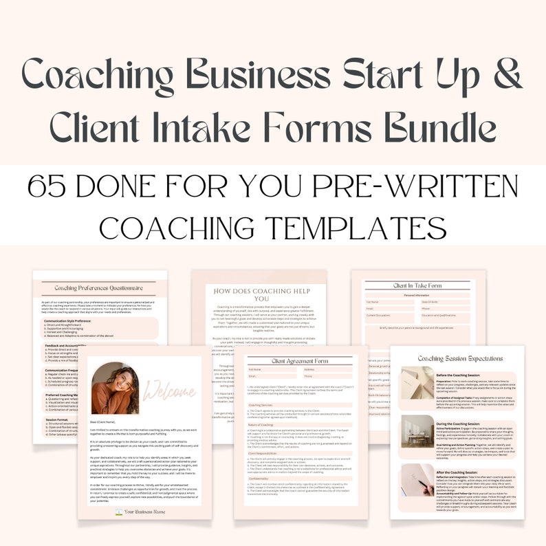 Coaching Intake Forms, Coaching Contract, Coaching Onboarding Templates ...