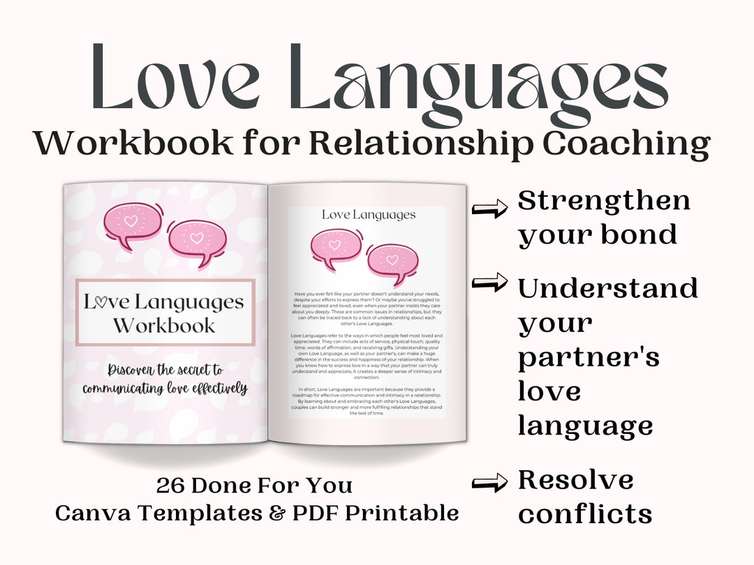 Relationship Workbook, Couples Therapy Worksheets, Love Languages ...
