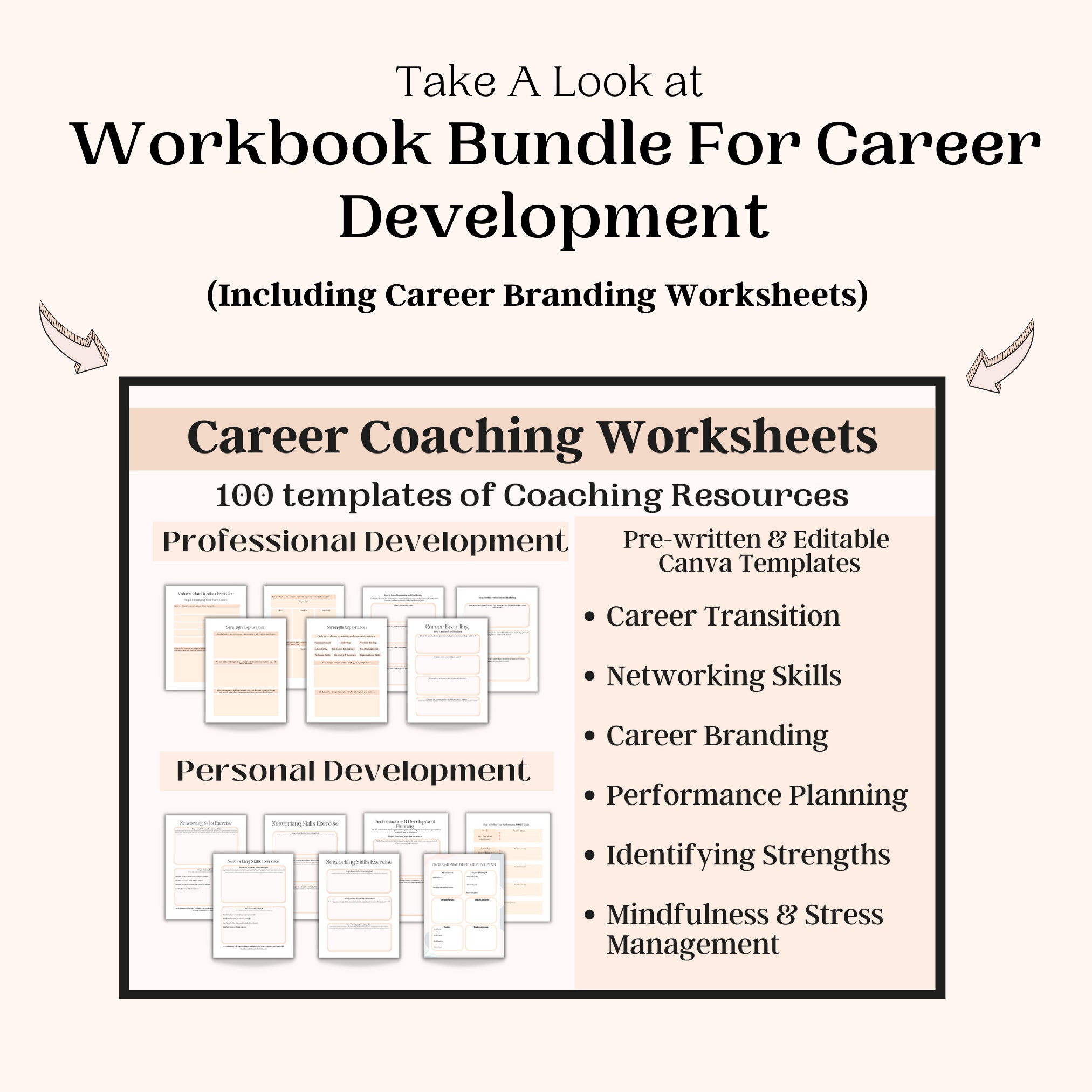 Career Coaching Templates, Career Networking Skills Workbook, Career ...