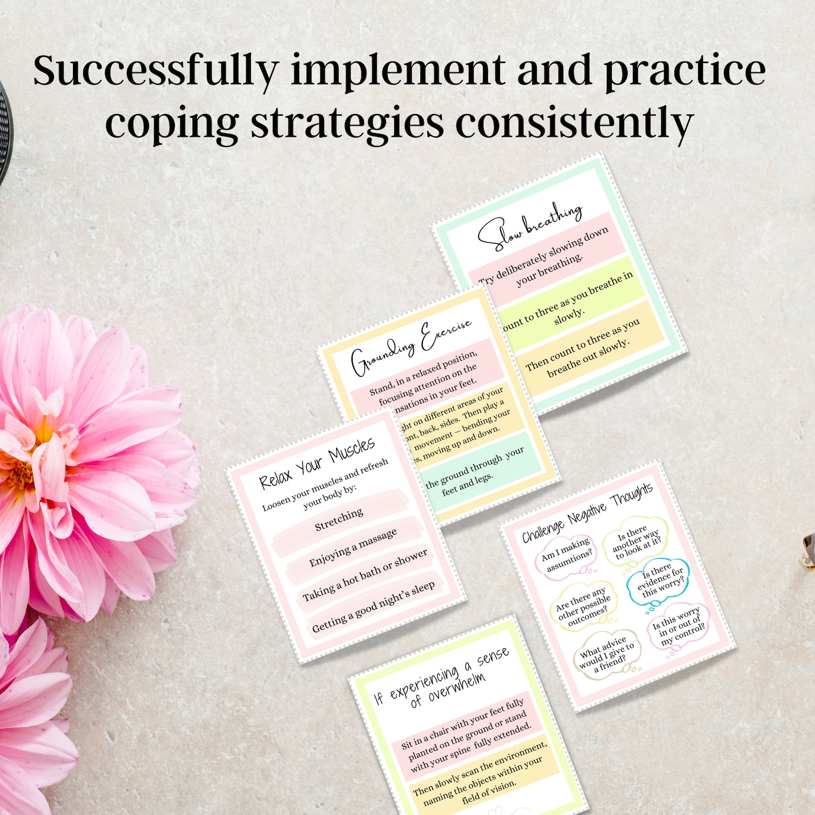 Anxiety Coping Cards, Anxiety Affirmation Cards, Anxiety Flash Cards ...