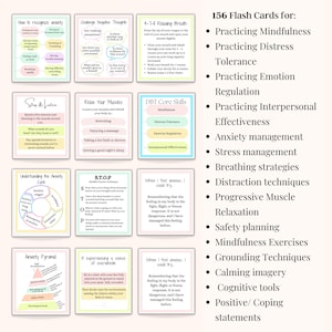 DBT Skills Cards, DBT Coping Skills Flash Cards, Anxiety Affirmation ...