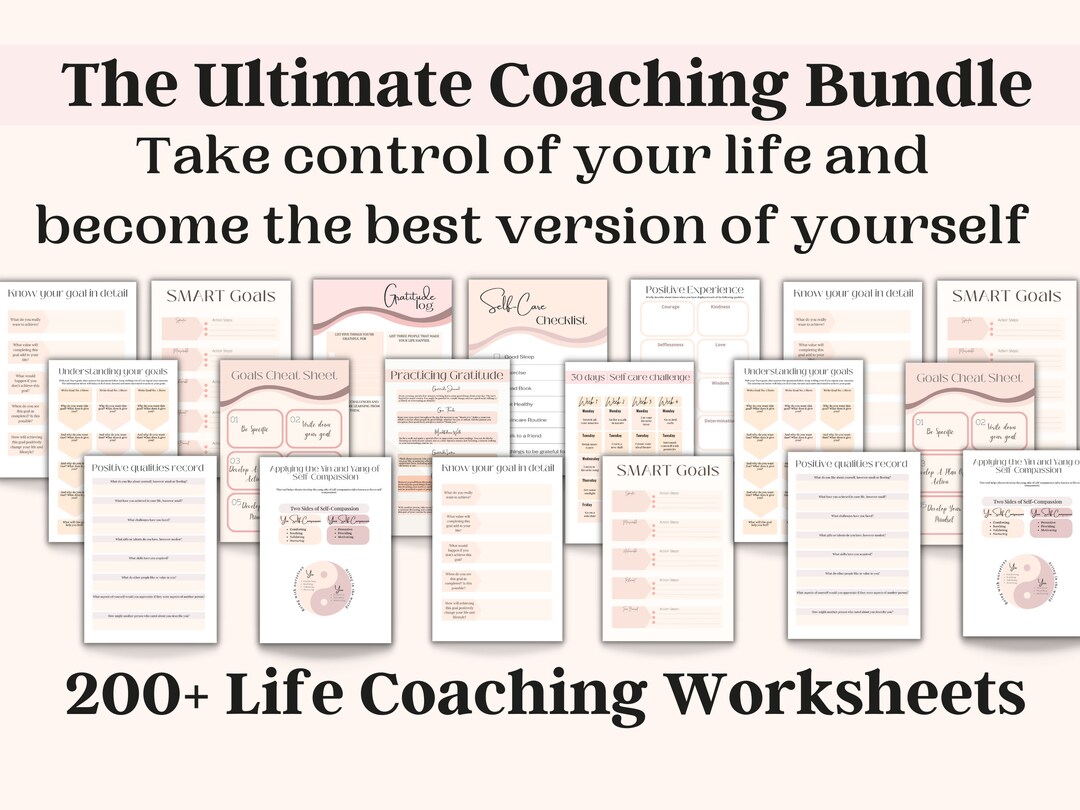Self Coaching Templates, Life Coaching Workbook Template, Self Love ...