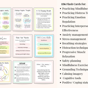 DBT Skills Cards DBT Coping Skills Flash Cards Anxiety - Etsy