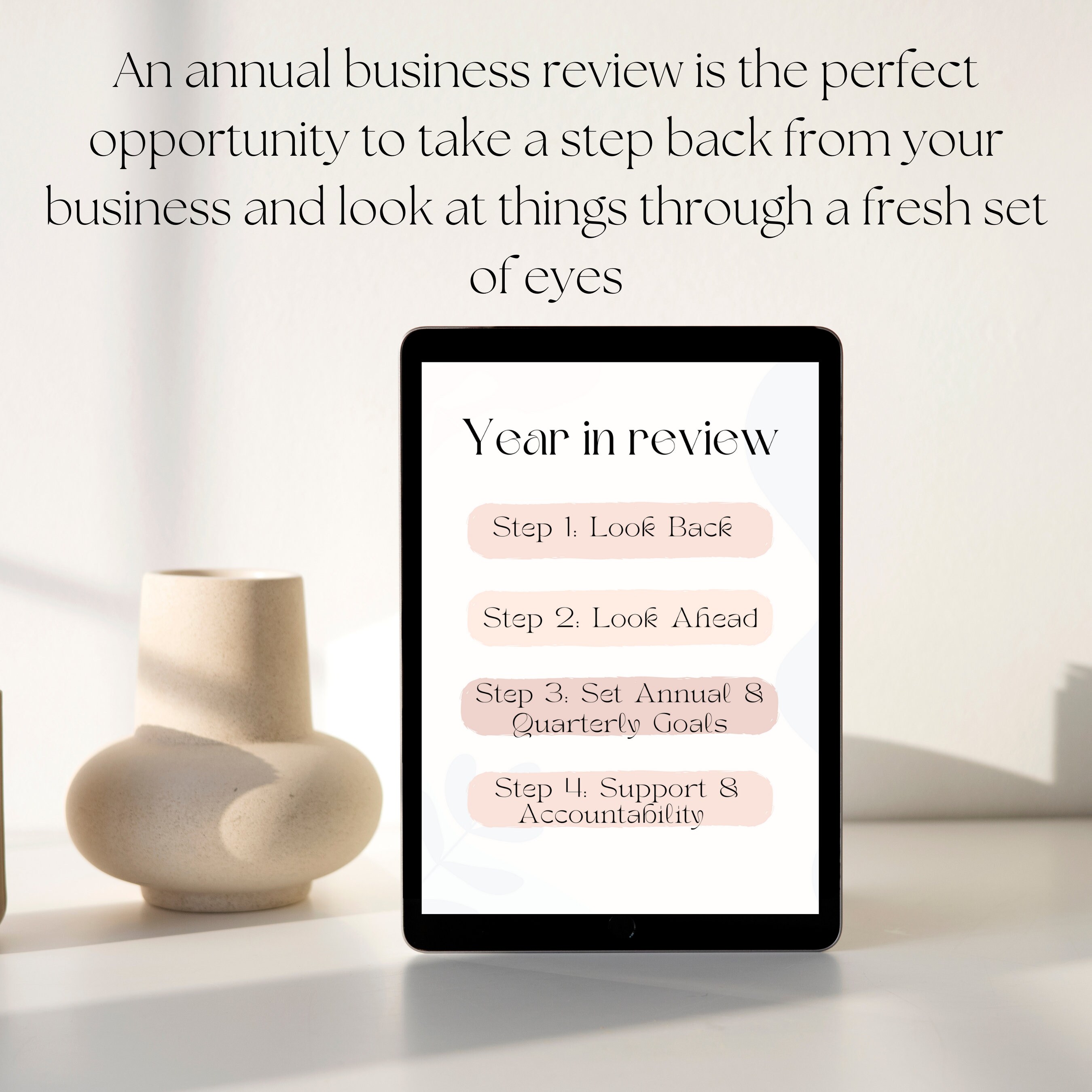 Business Year in Review Template, Business Goal Planner, Goal Tracker ...