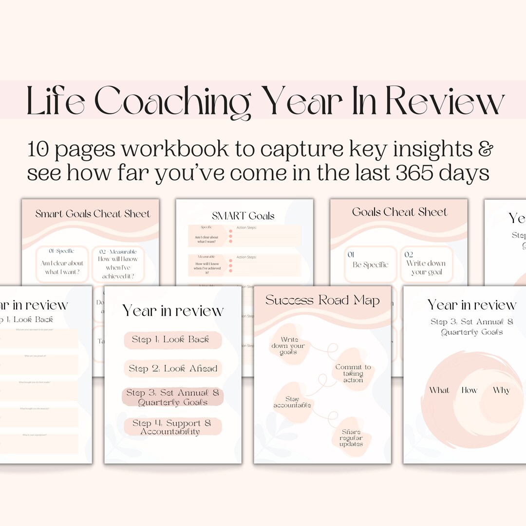 Life Coaching Year in Review Template for Life Coach, Annual Goals ...