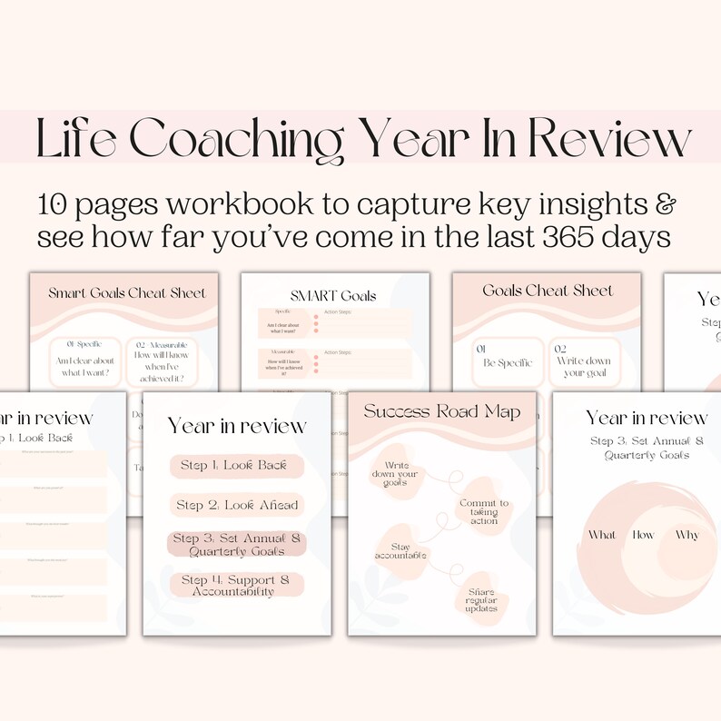 Life Coaching Year in Review Template for Life Coach, Annual Goals ...