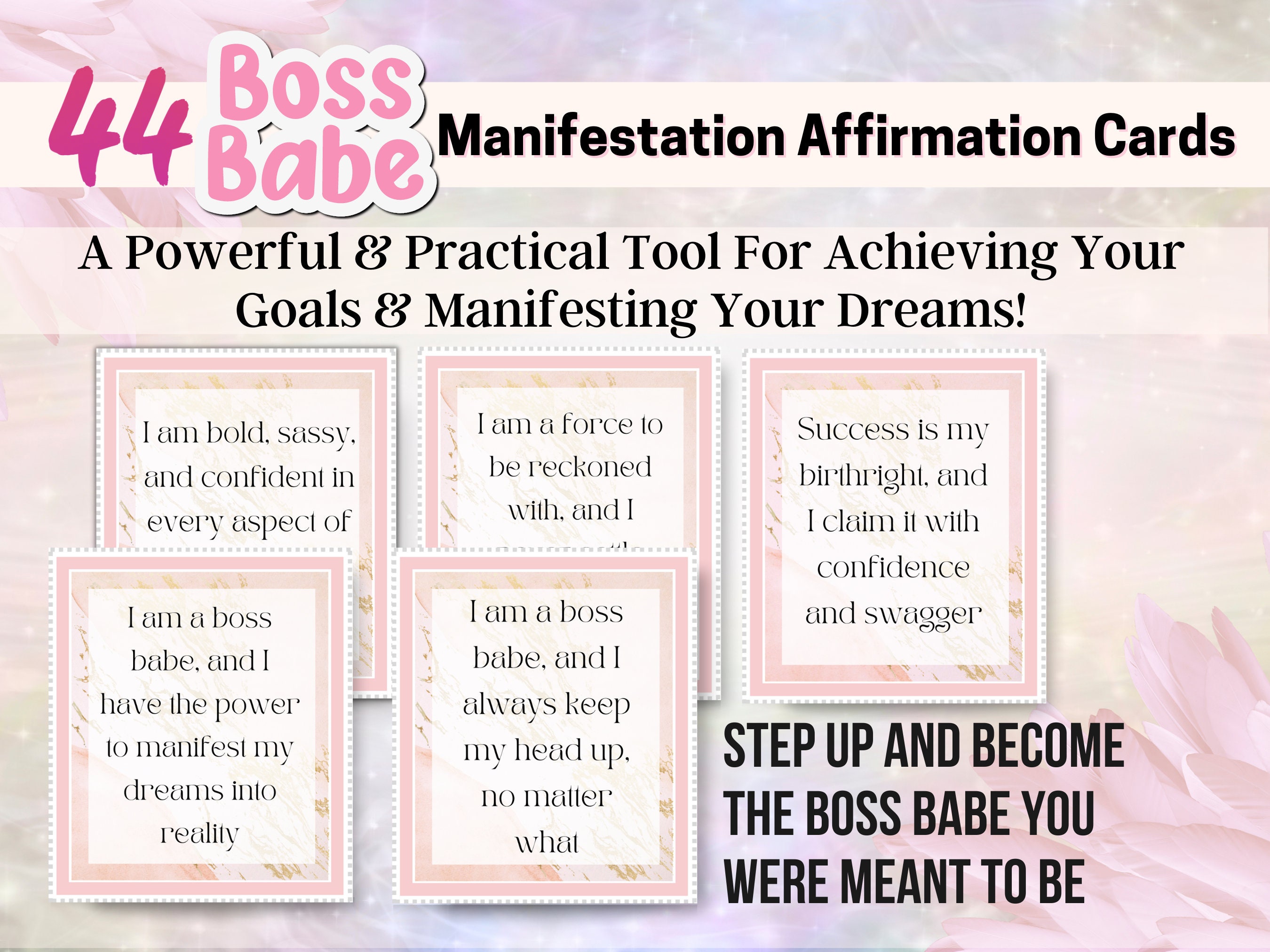 Positive Affirmation Cards, Boss Babe Manifestation Affirmations, Boss ...