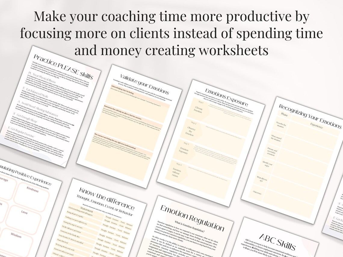 DBT Workbook, DBT Skills, Therapy Worksheets for Emotion Regulation ...