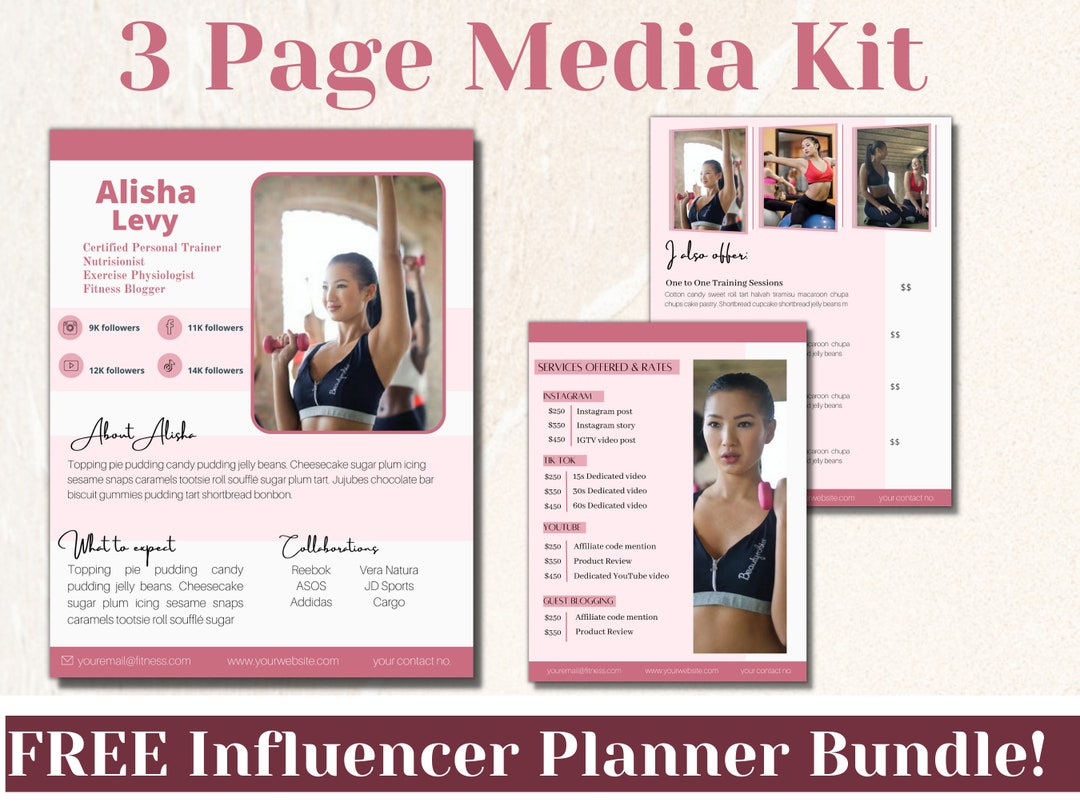Personal Trainer Media Kit Template, Fitness Trainer Media Kit Template ...