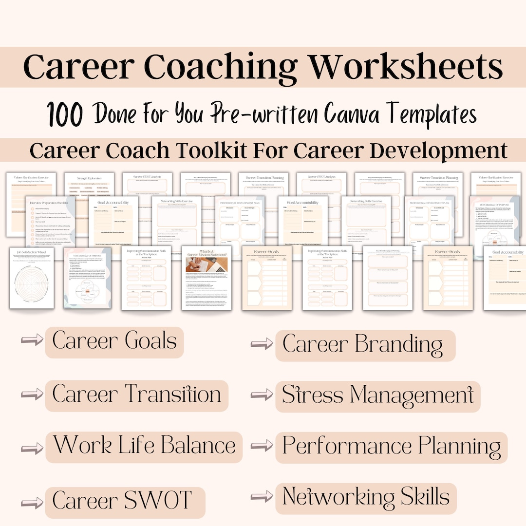 Career Coaching Templates, Career Change Workbook, Life Coaching Bundle ...