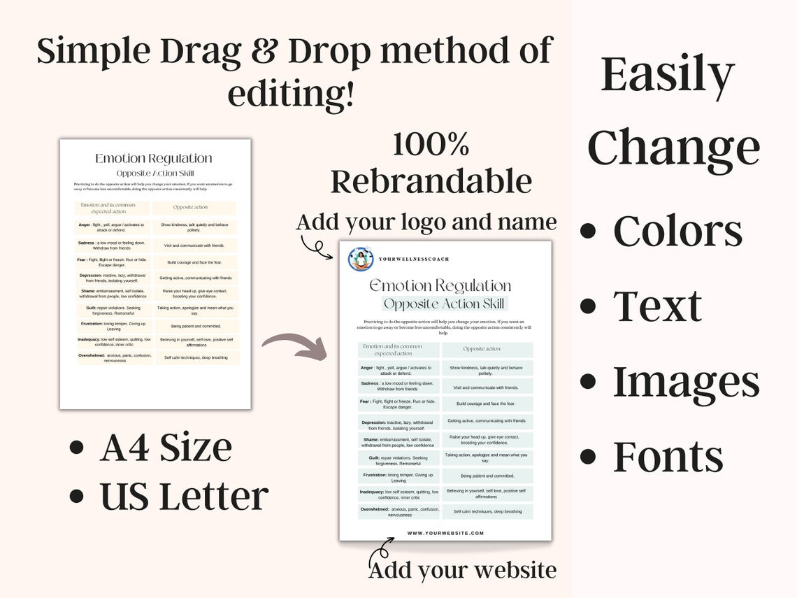 DBT Workbook, DBT Skills, Therapy Worksheets for Emotion Regulation ...