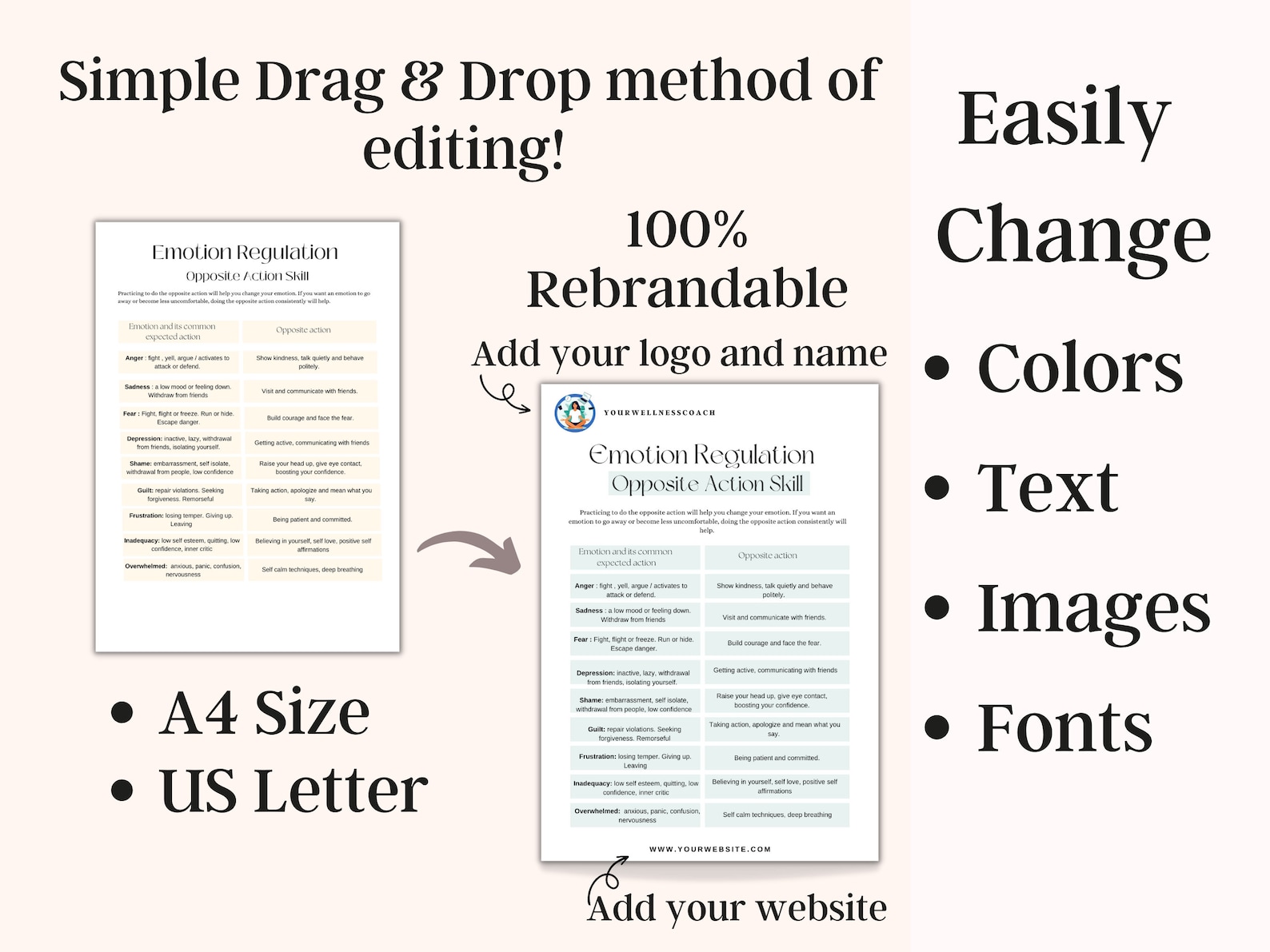 DBT Workbook, DBT Skills, Therapy Worksheets for Emotion Regulation ...