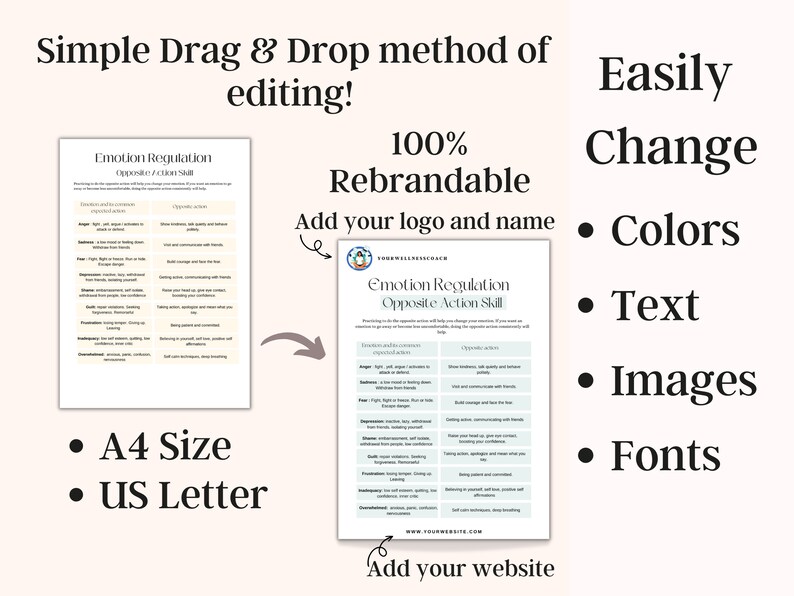 DBT Workbook, DBT Skills, Therapy Worksheets for Emotion Regulation ...