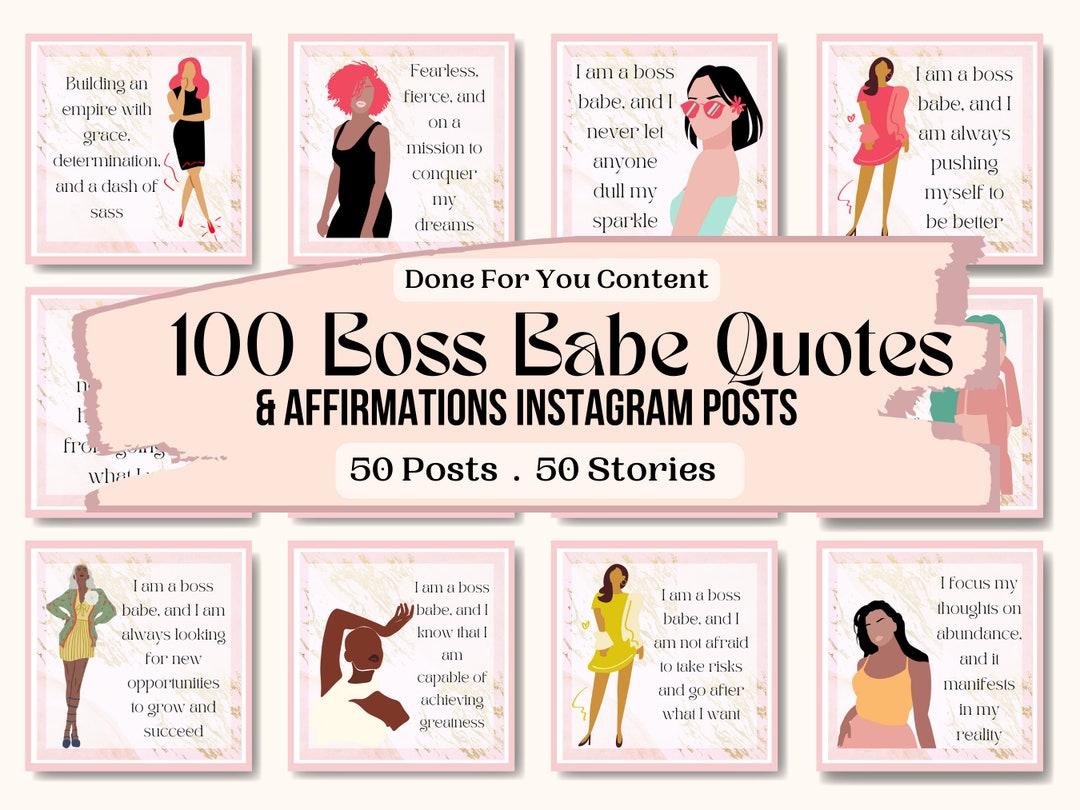 Girl Boss Instagram Templates, Social Media Templates for Boss Babe ...