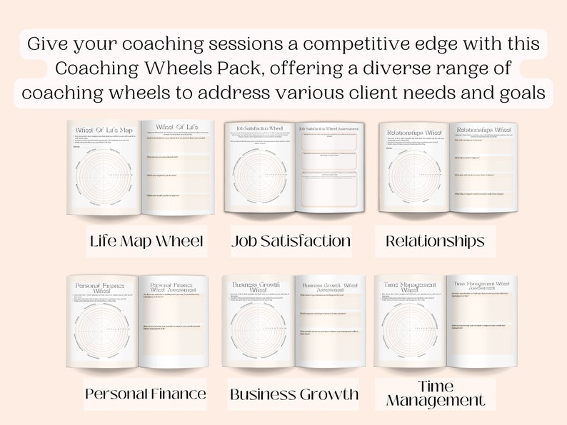 Life Coaching Templates, Coaching Worksheets, Wheel of Life, Coaching ...