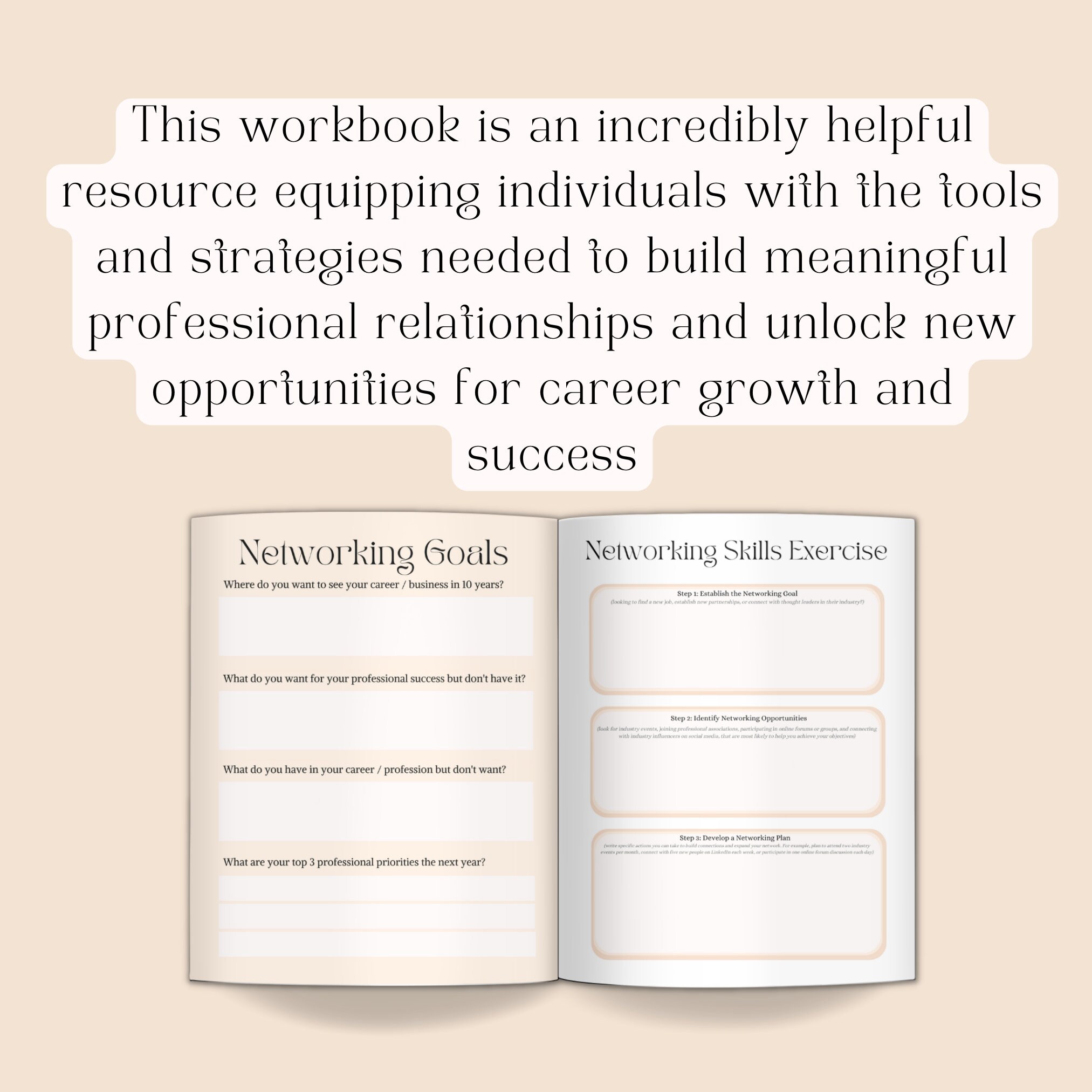 Career Coaching Templates, Career Networking Skills Workbook, Career ...