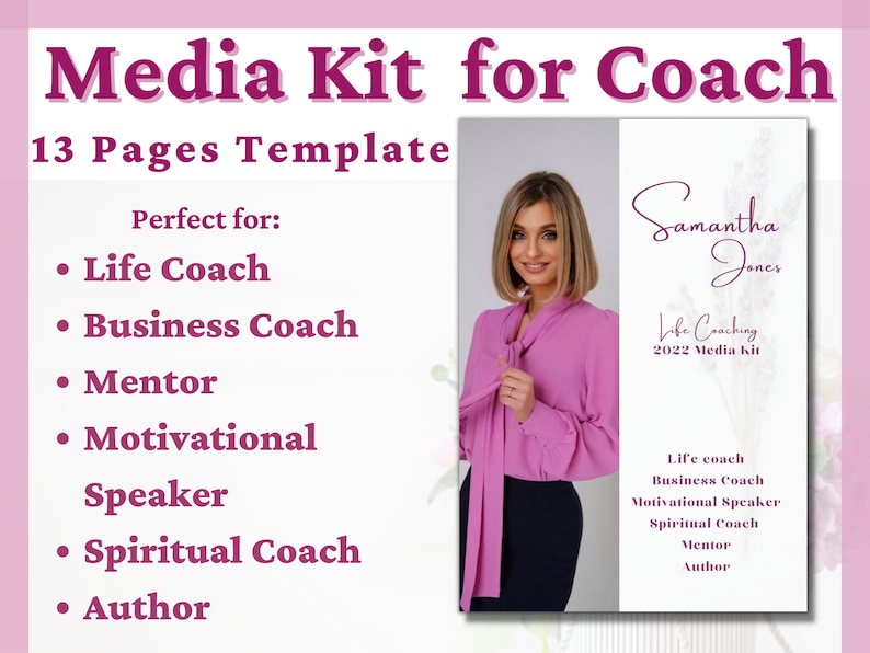 Coach Media Kit Template, Keynote Speaker Media Kit Template, Author Media Kit, Media Kit for ...