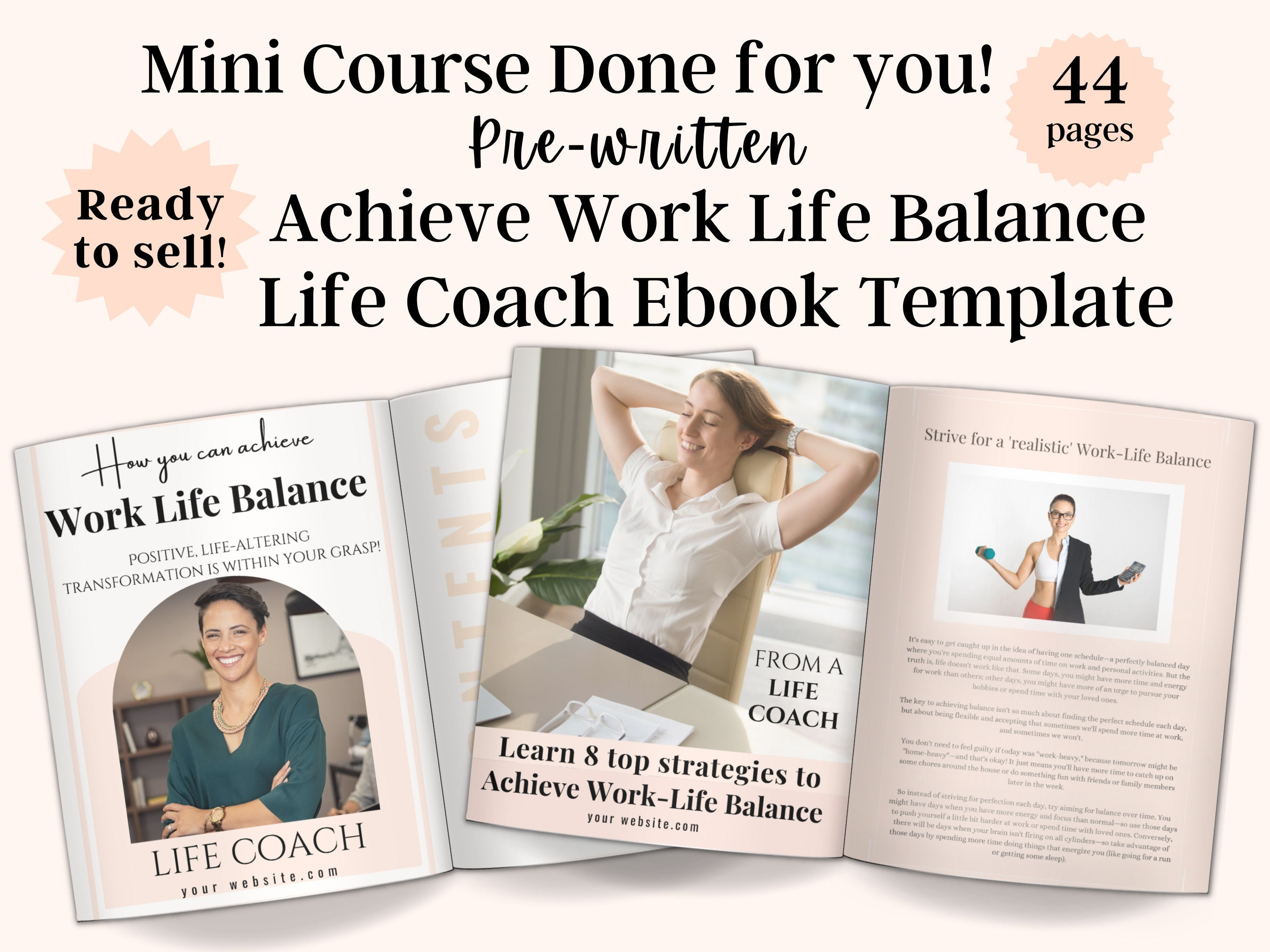 Ebook Template for Life Coach , Coaching Workbook, Life Coaching Tools ...