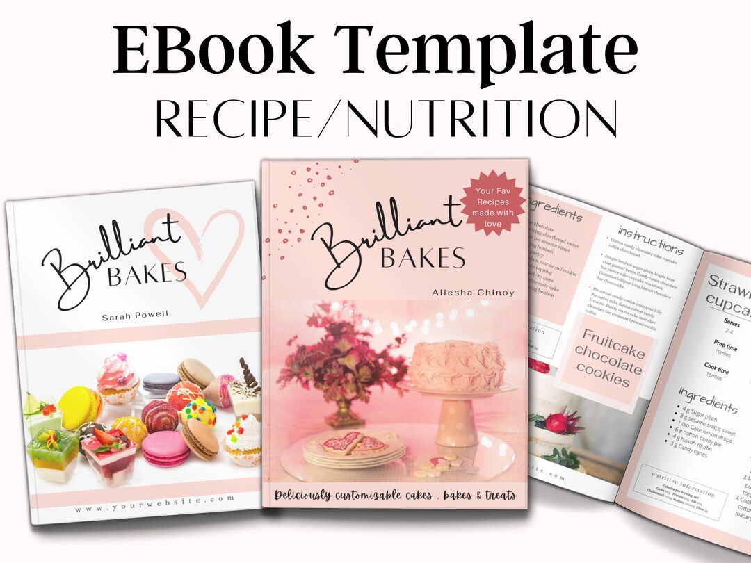 Pink Recipe Ebook Template, Editable Recipe Book Template , Recipe ...