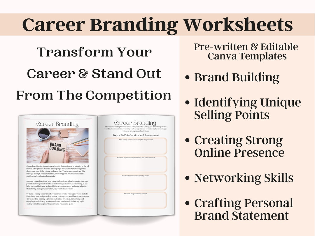 Career Coaching Templates, Career Branding Workbook, Life Coaching ...