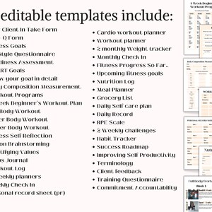 Fitness Client Intake Forms for Fitness Coach Personal - Etsy