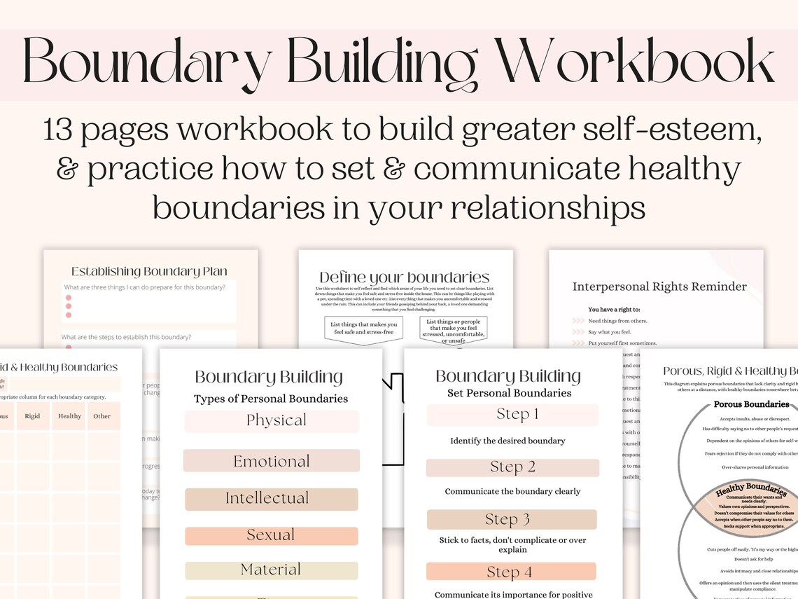Boundary Building Skill Coaching Worksheets, Relationship Communication ...