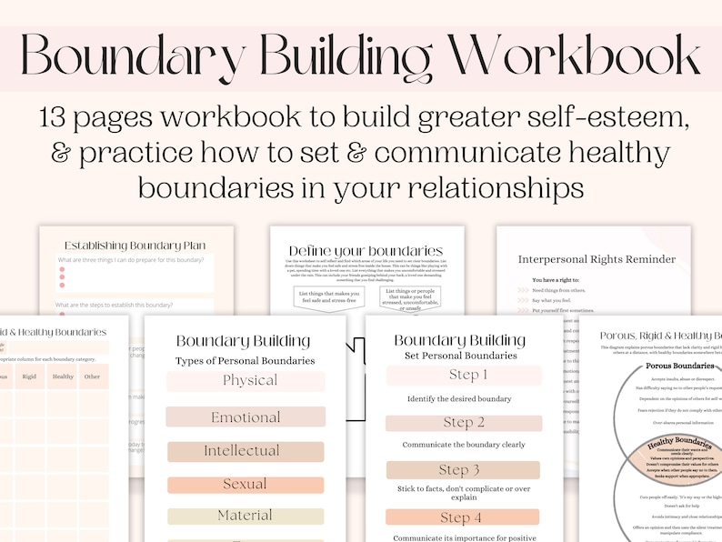 Boundary Building Skill Coaching Worksheets, Relationship Communication ...